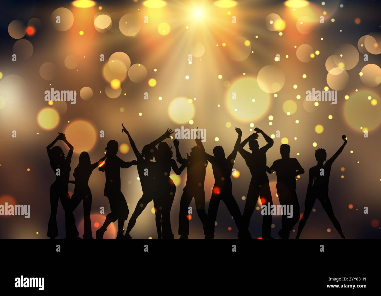 Golden lights dance on Stock Vector Images - Alamy