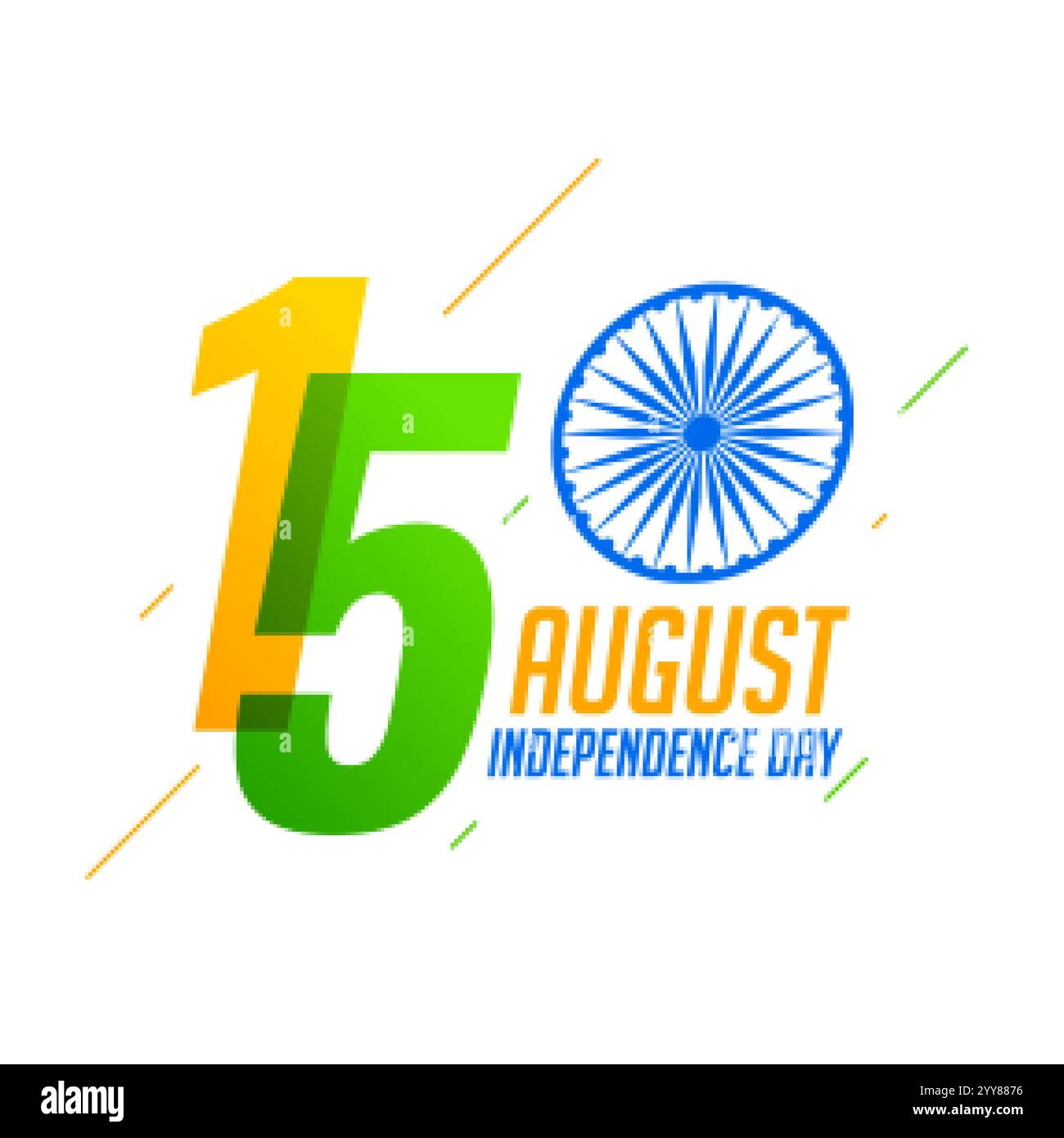 15th august happy independence day of india background Stock Vector ...