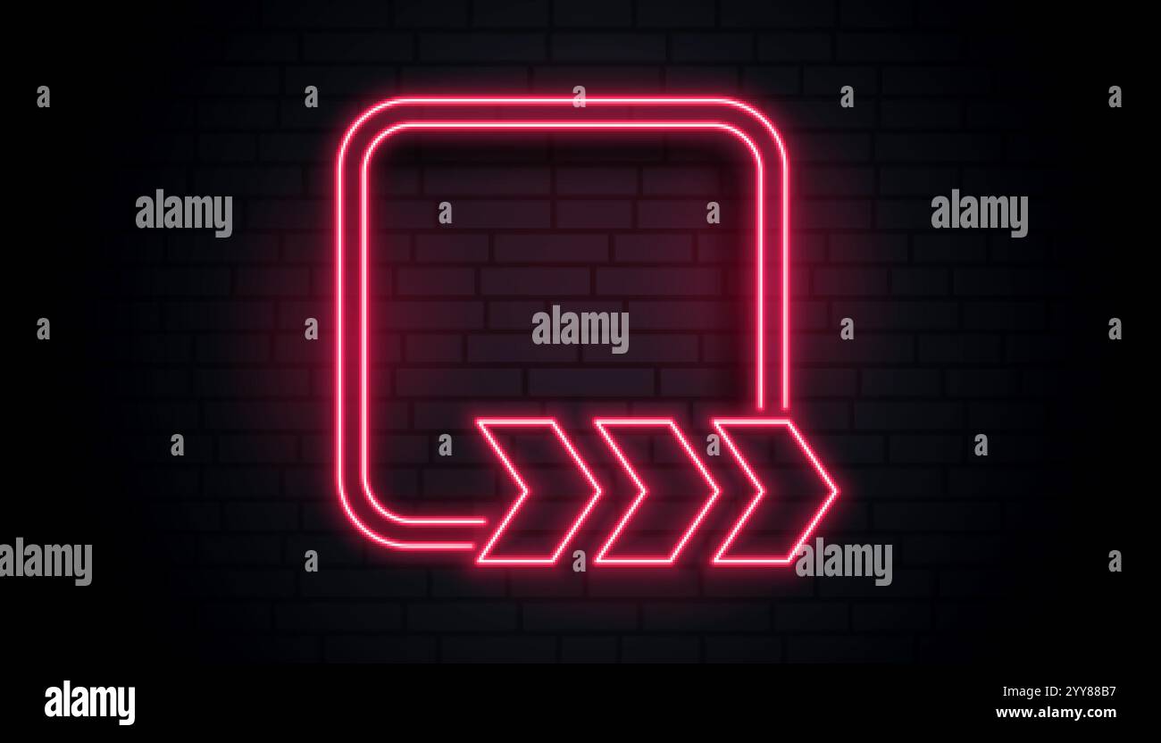 red neon frame with direction arrow Stock Vector Image & Art - Alamy