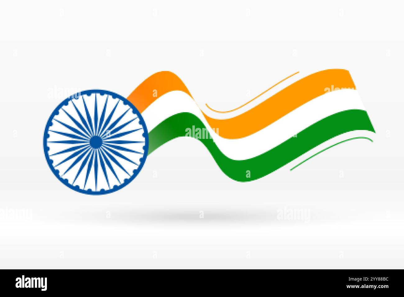 Indian flag wave style vector Stock Vector Images - Alamy