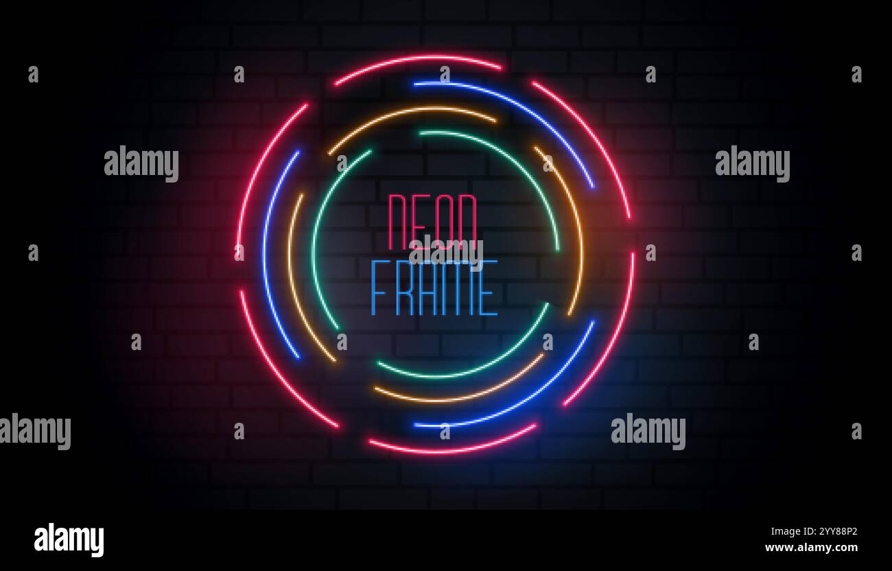 Circular neon frame colorful hi-res stock photography and images - Alamy