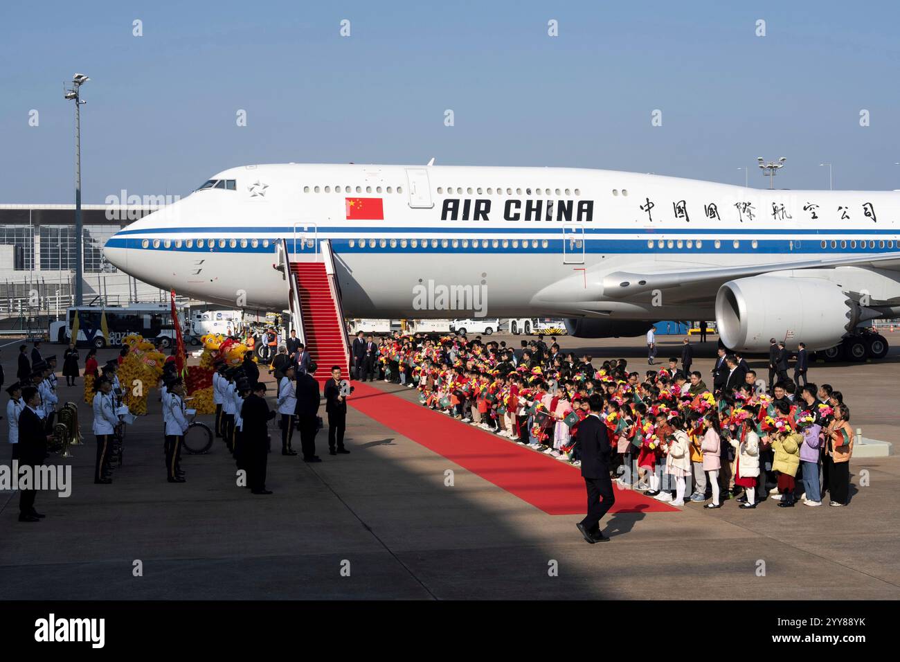 Chinese President Xi Jinping's plane is seen at the Macau International ...