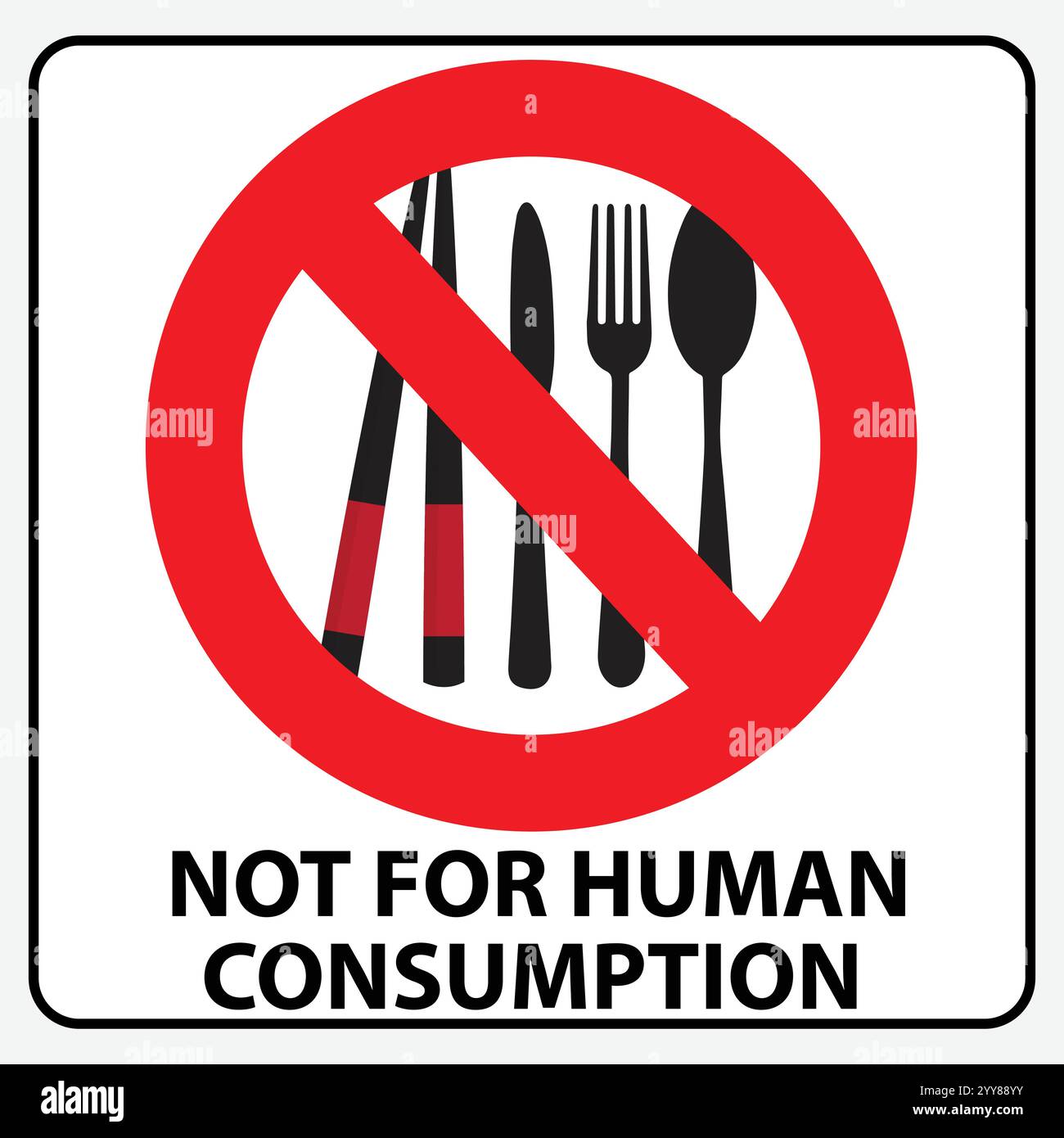 Knife, spoon, fork and chopsticks in red prohibition symbol with the ...