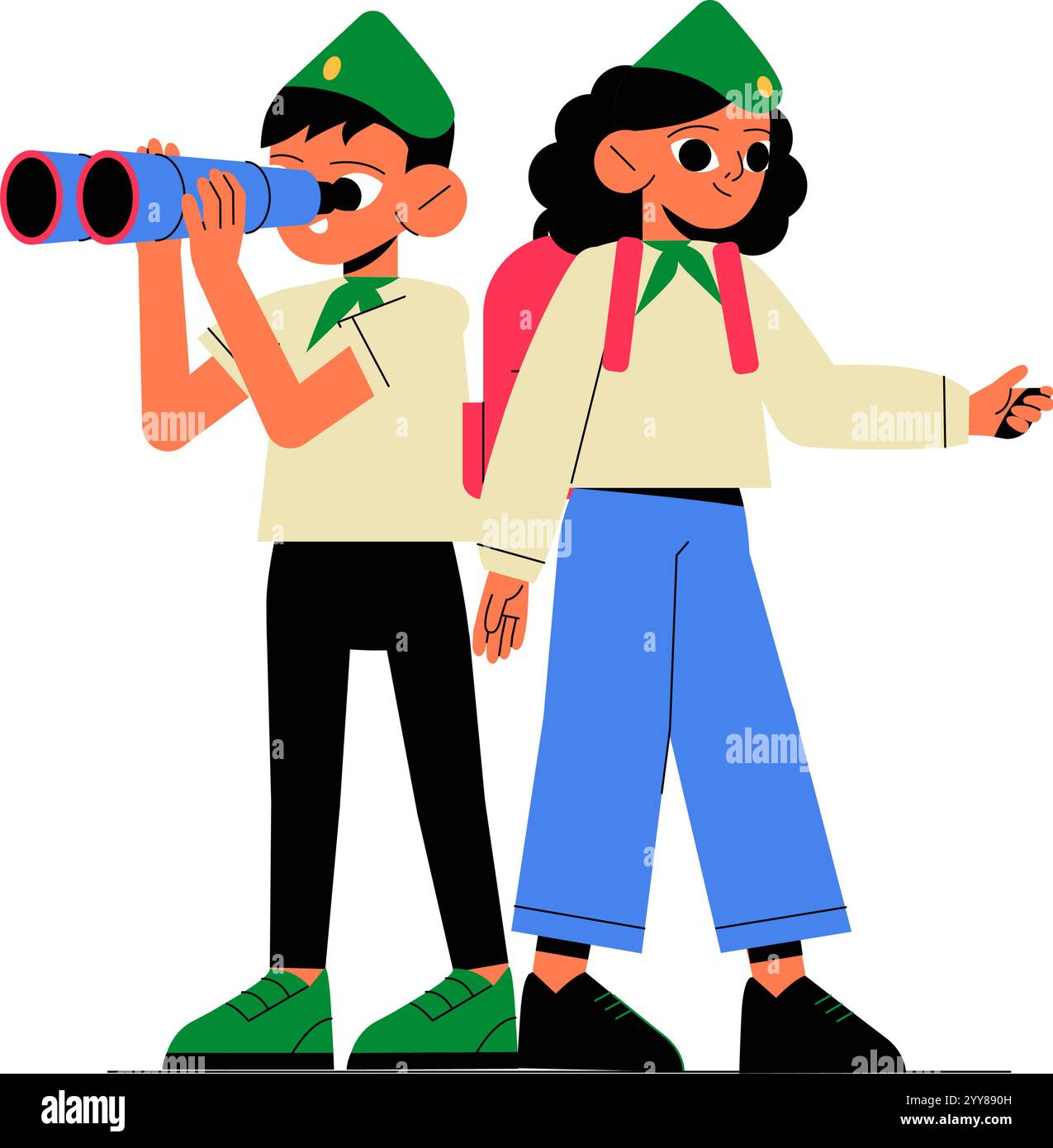 Girl in exploration Stock Vector Images - Alamy