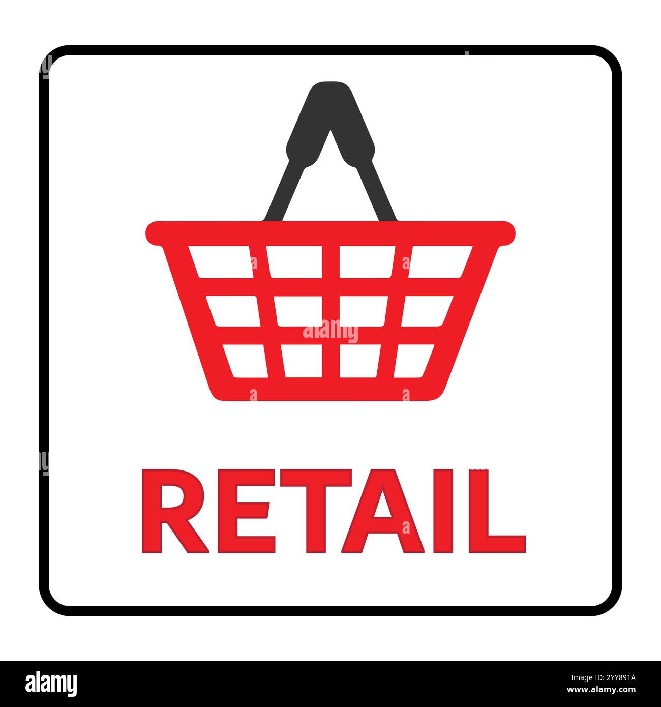 Red shopping basket with the word retail Stock Vector Image & Art - Alamy