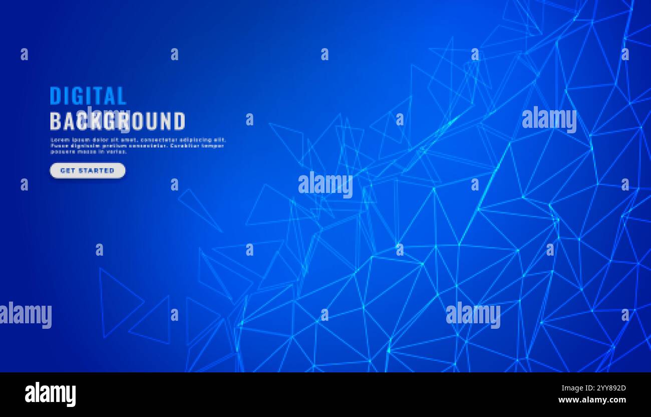 blue digital network mesh connection background Stock Vector Image ...