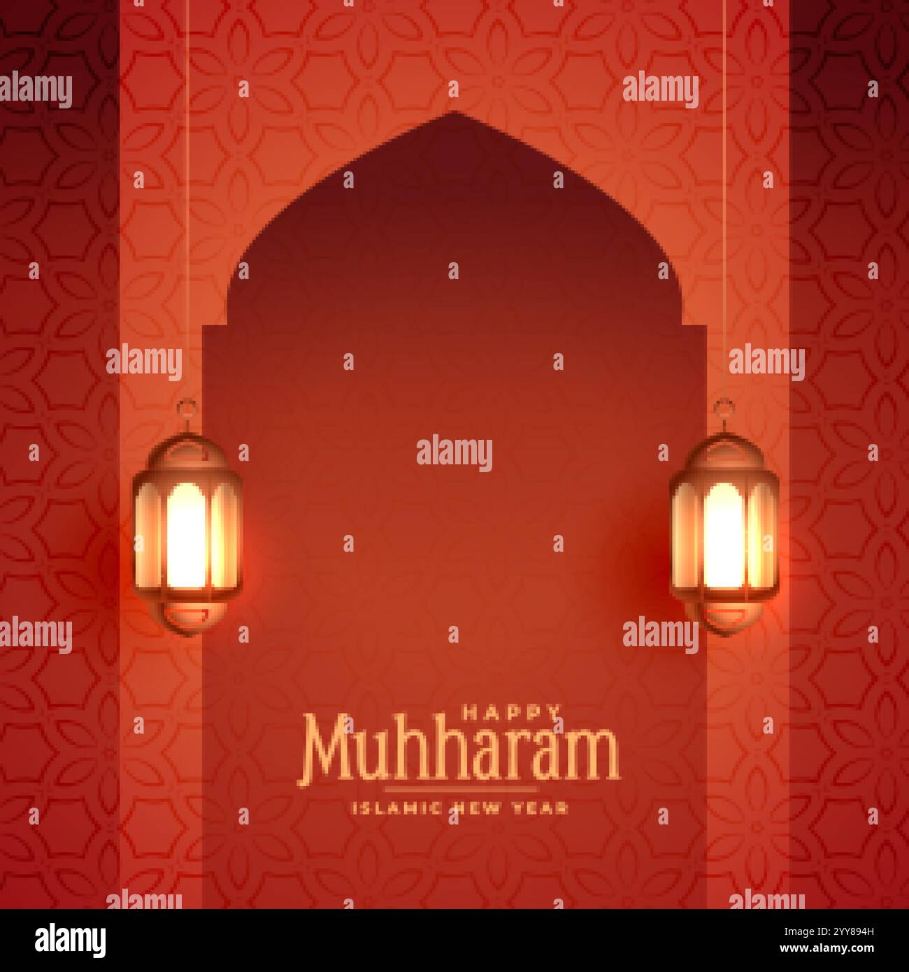 happy muharram traditional red card design Stock Vector Image & Art - Alamy
