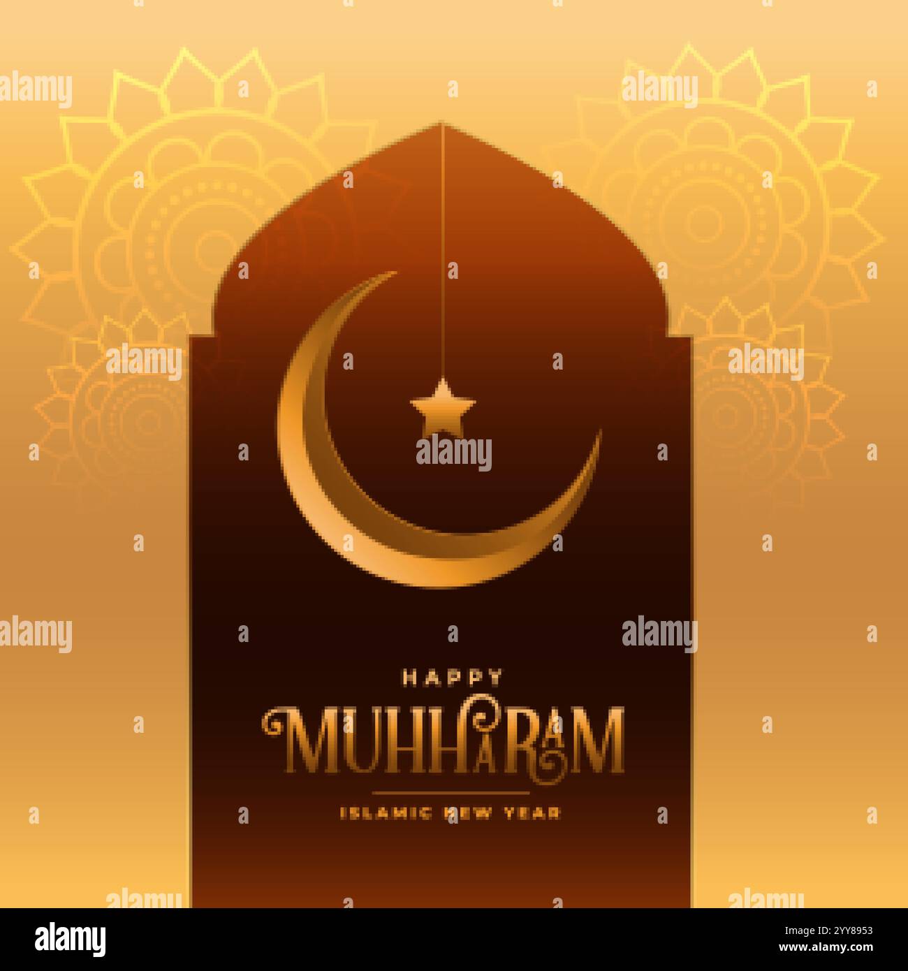 traditional happy muharram festival card design Stock Vector Image ...