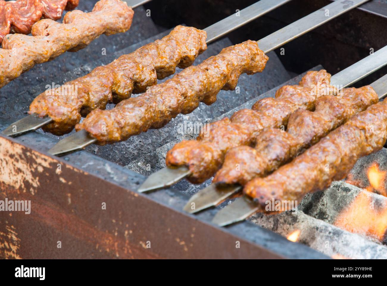 cooking traditional oriental adana kebab Stock Photo - Alamy