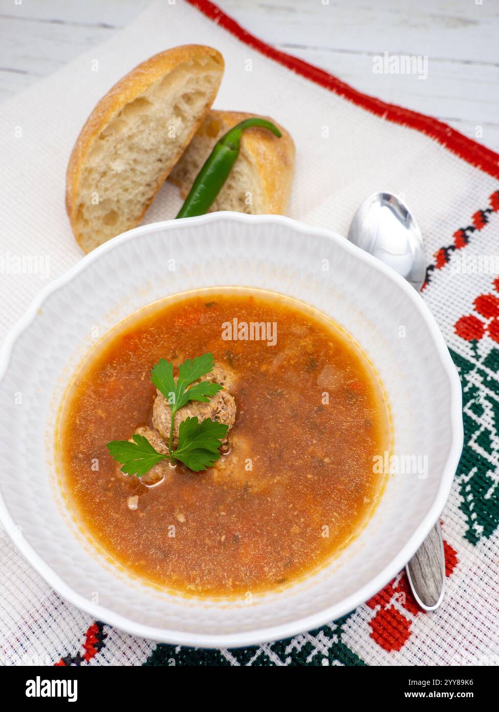 Ciorba de perisoare romanian hi-res stock photography and images - Alamy