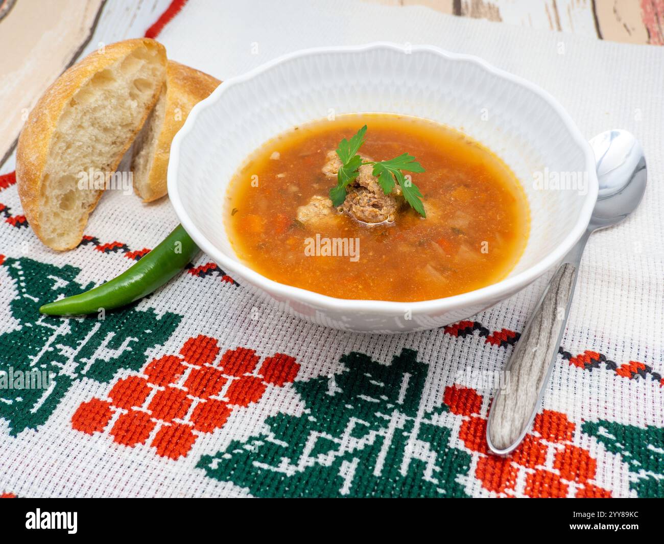 Ciorba de perisoare romanian hi-res stock photography and images - Alamy