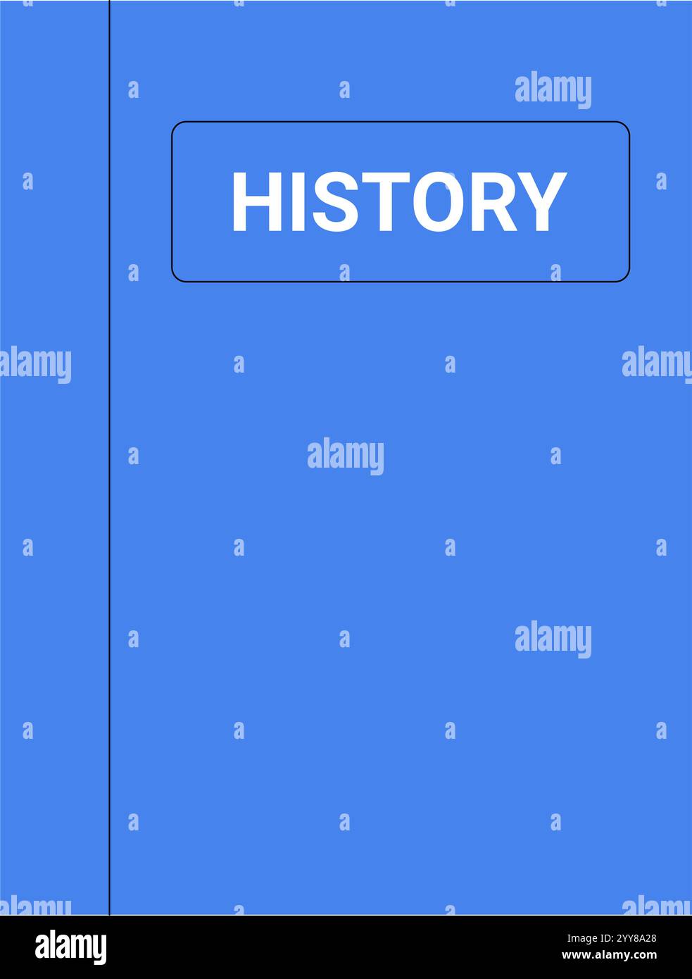 Blue History Book In Flat Vector Illustration Symbolizing Academic ...
