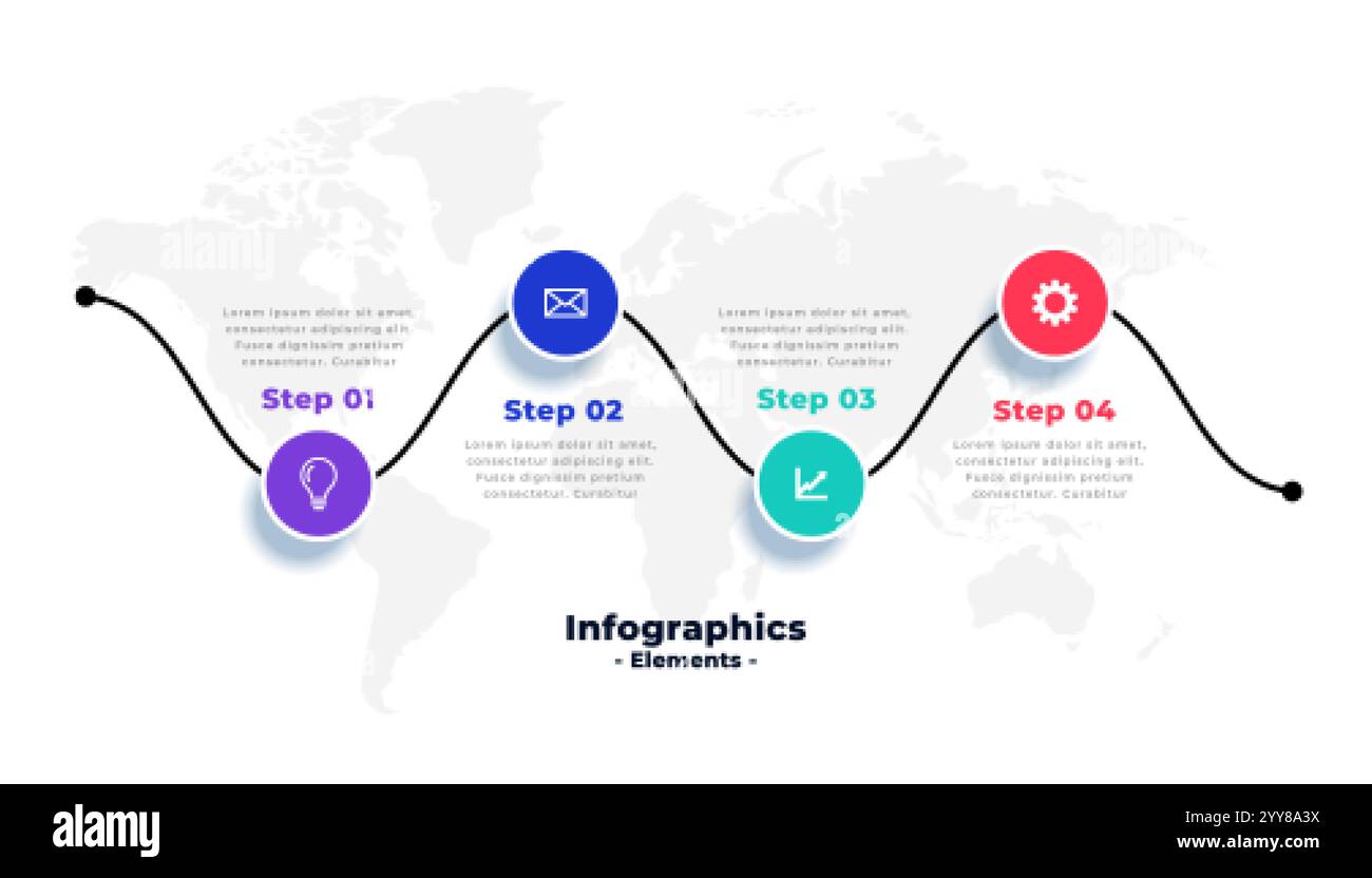 timeline infograph with four steps Stock Vector Image & Art - Alamy