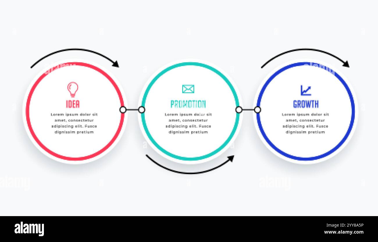 modern three steps circular infographic template Stock Vector Image ...