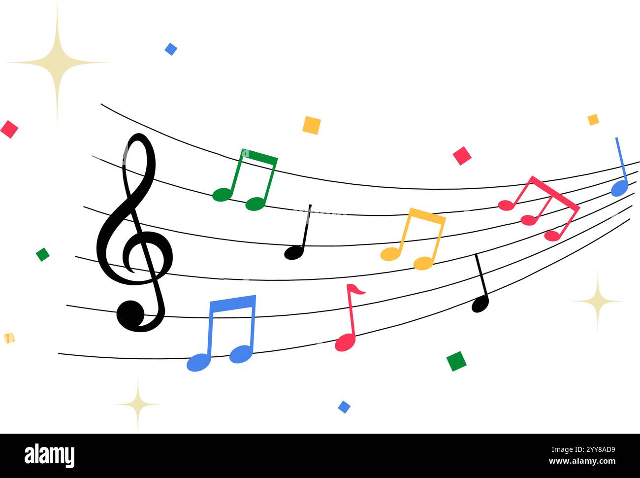 Music notes white stars hi-res stock photography and images - Alamy