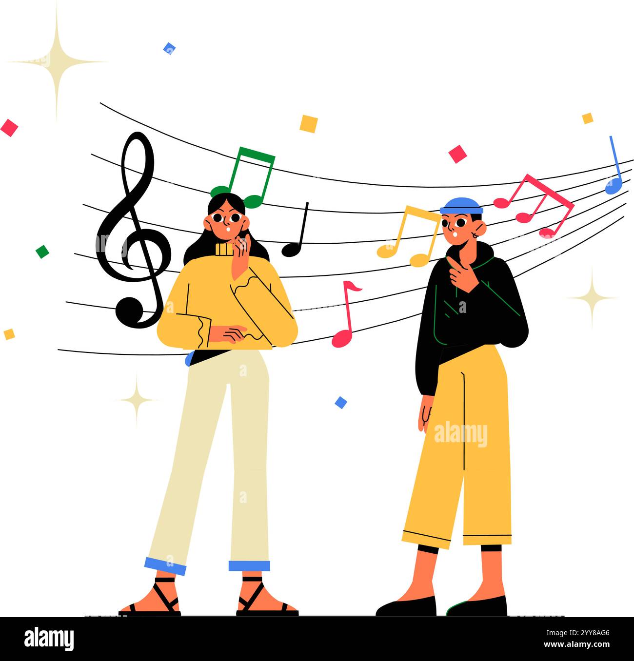 Duo music concert Stock Vector Images - Alamy