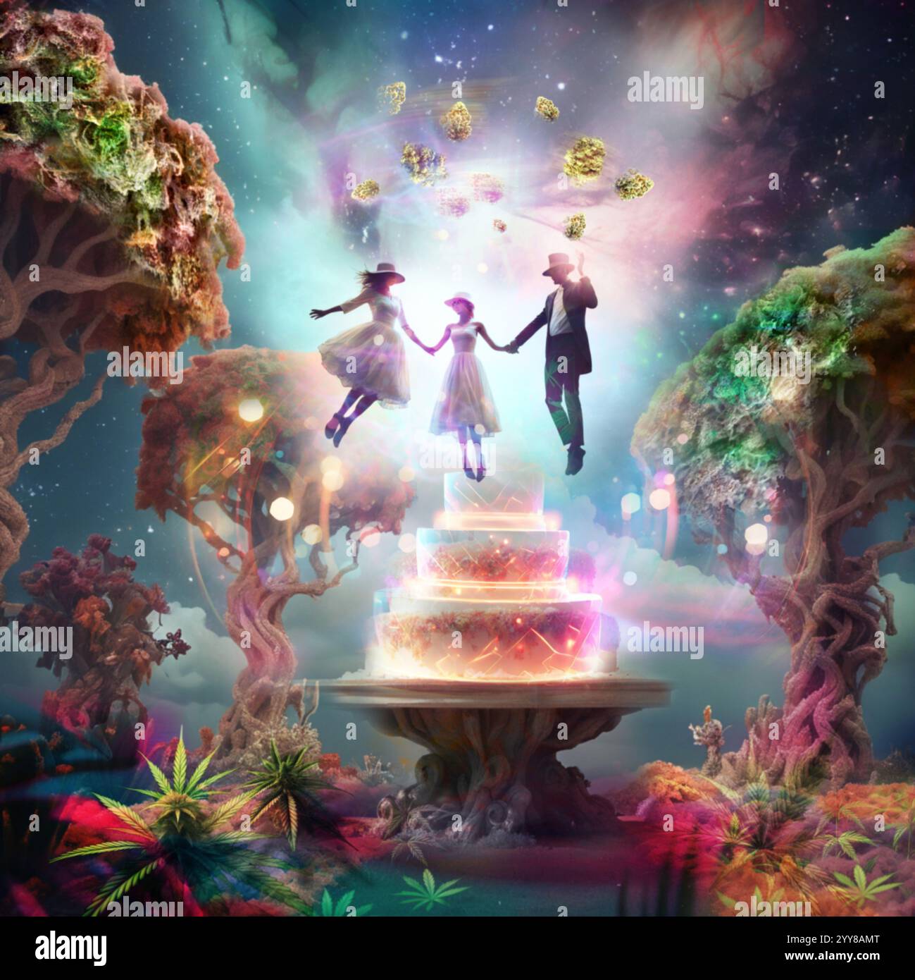 Jamaican wedding trippy abstract artwork Stock Photo - Alamy