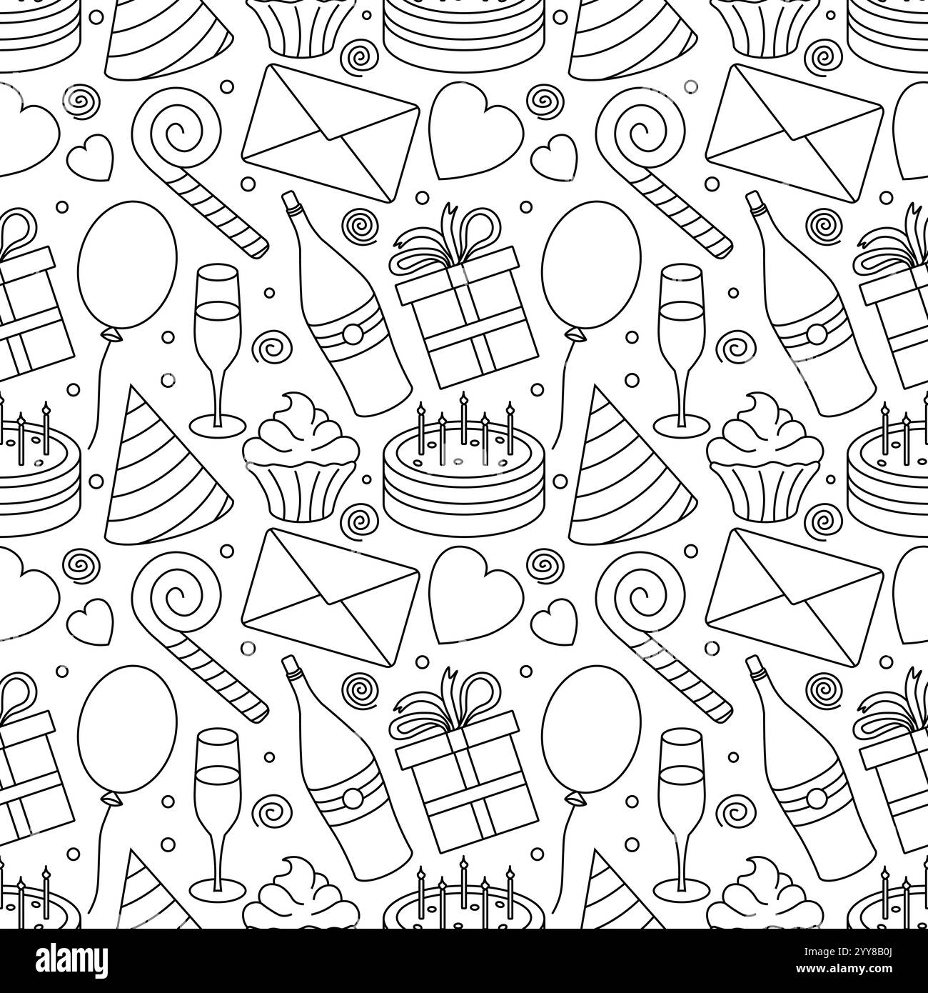 Happy birthday pattern. Seamless birthday background Stock Vector Image ...