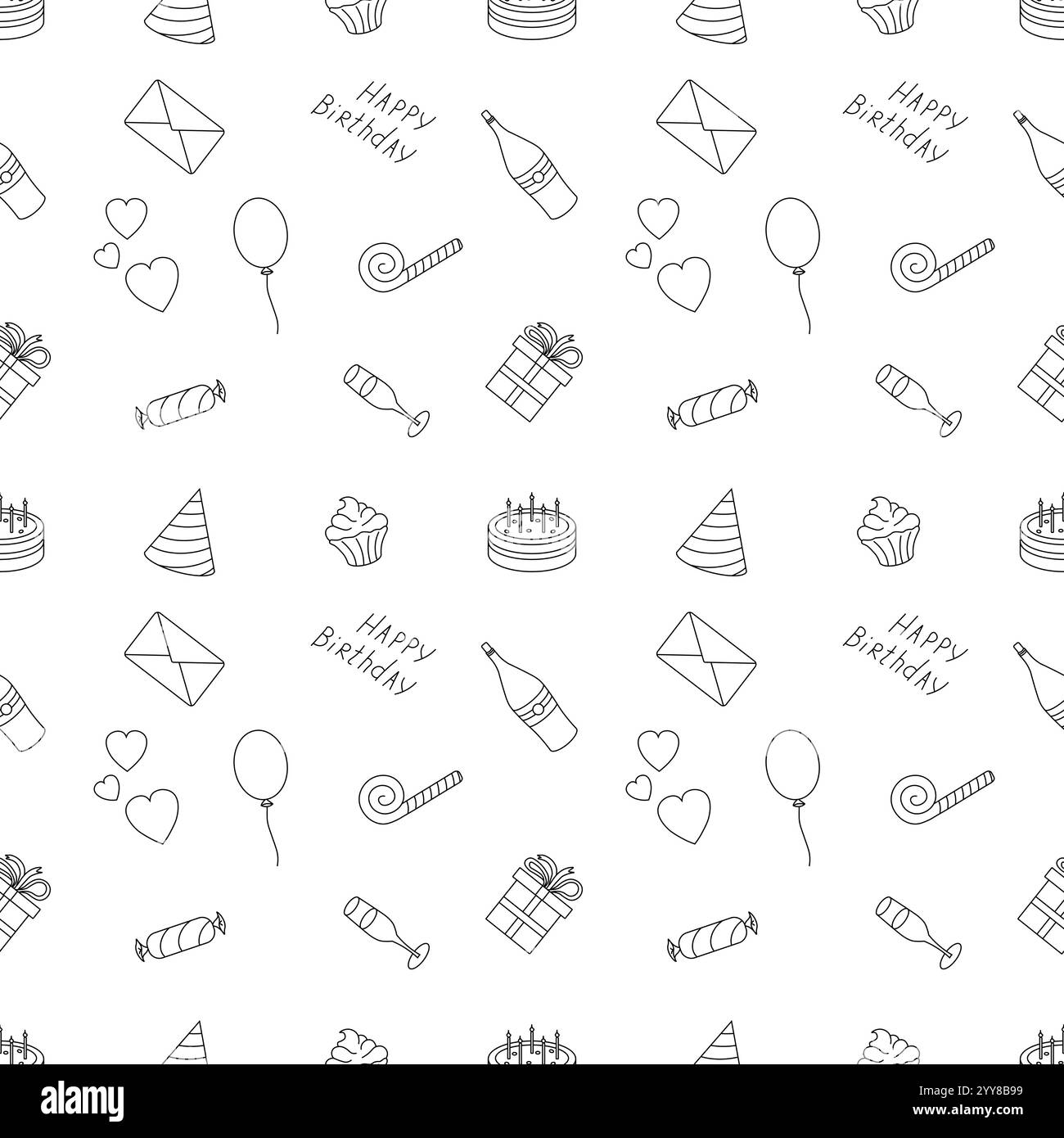Happy birthday pattern. Seamless birthday background Stock Vector Image ...