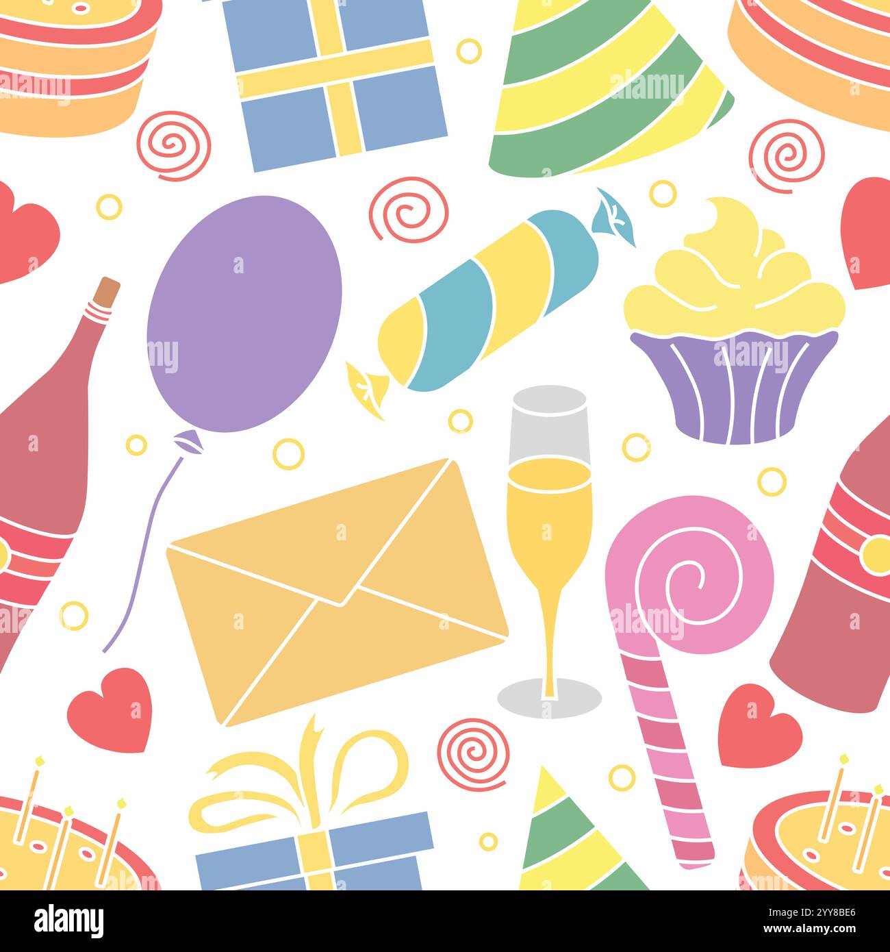 Happy birthday pattern. Seamless birthday background Stock Vector Image ...