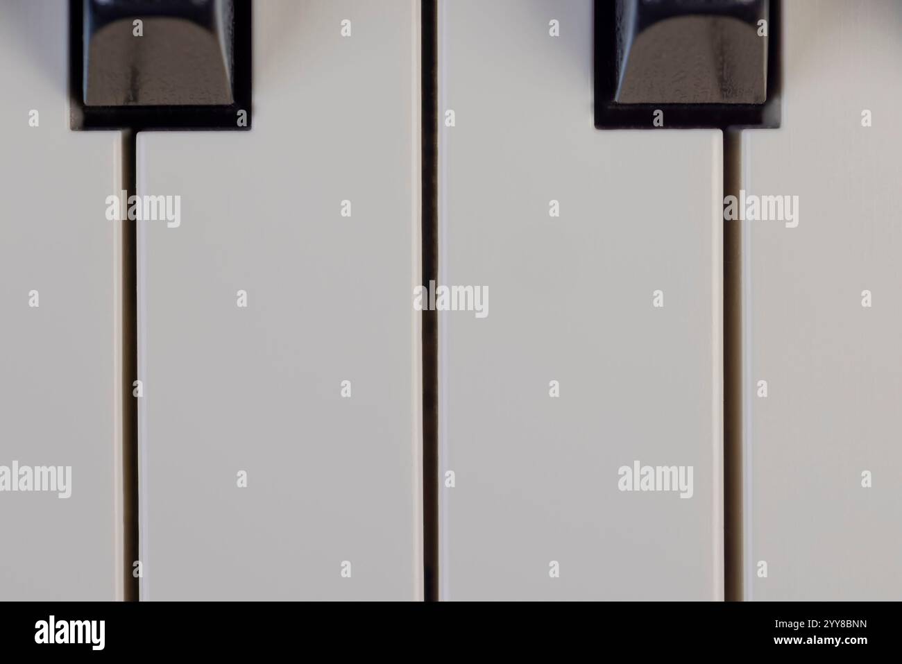 black and white piano keys in close-up, part of a piano or grand piano ...