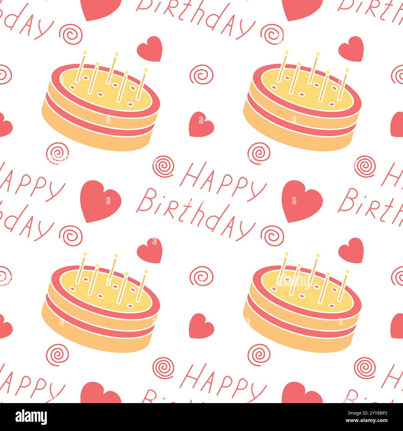 Happy birthday pattern. Seamless birthday background Stock Vector Image ...