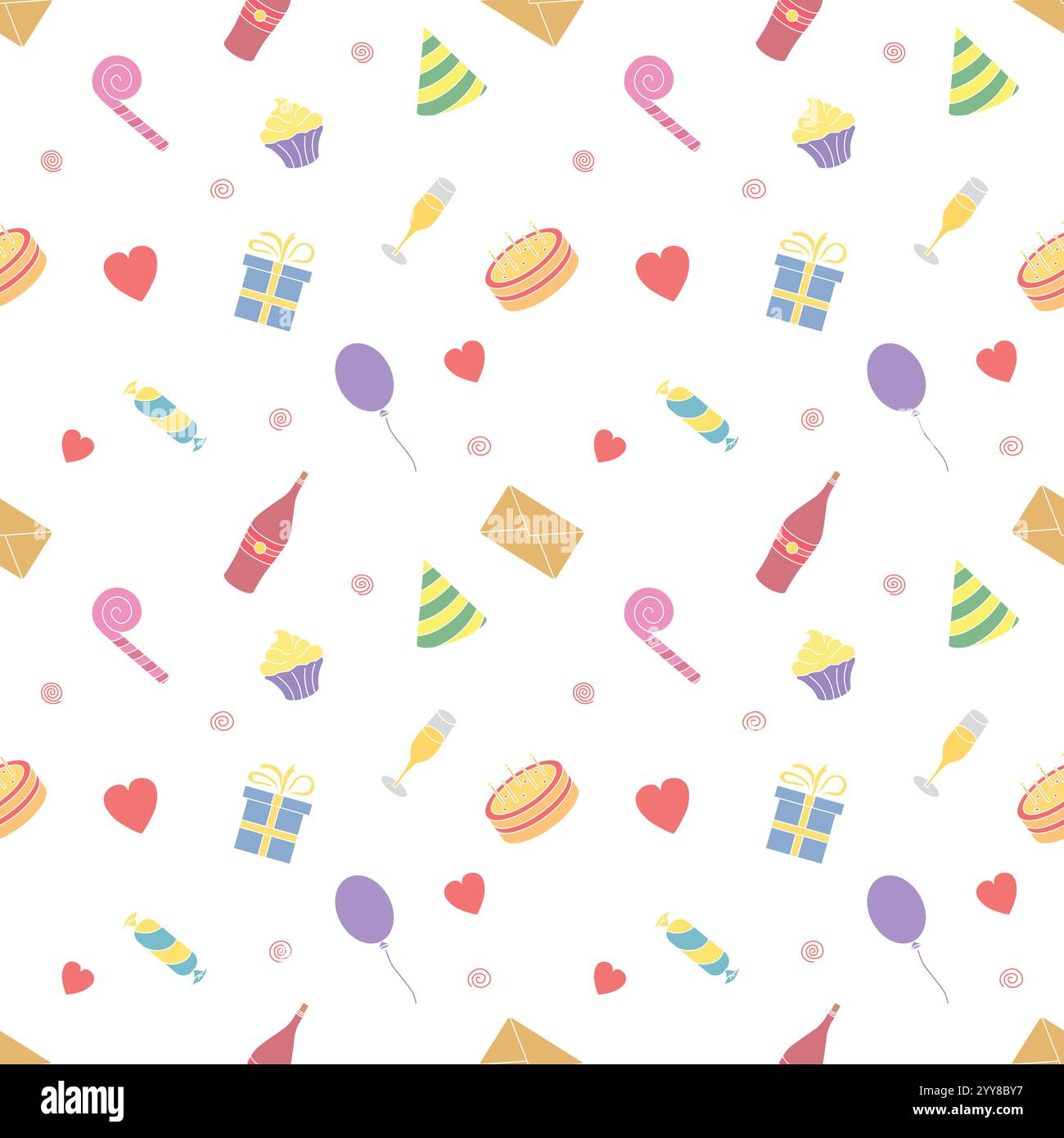 Happy birthday pattern. Seamless birthday background Stock Vector Image ...