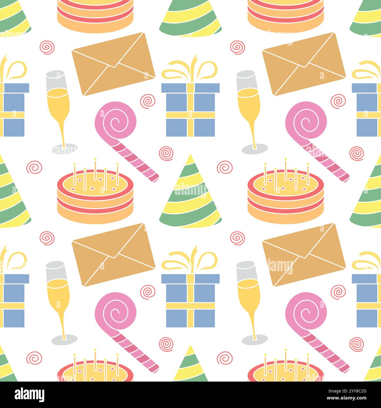 Happy birthday pattern. Seamless birthday background Stock Vector Image ...