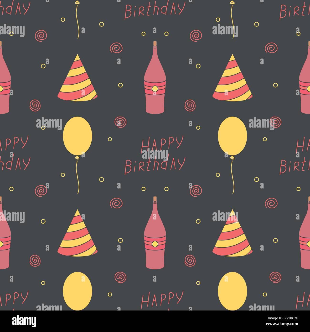 Happy birthday pattern. Seamless birthday background Stock Vector Image ...