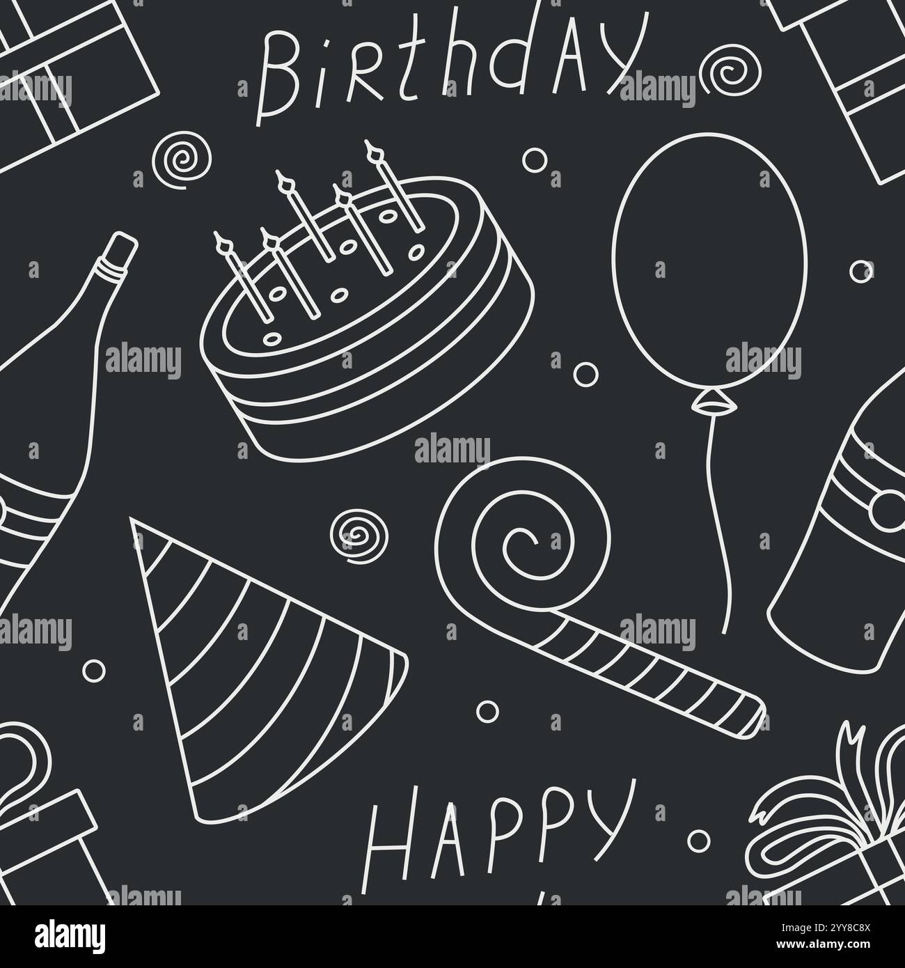 Happy birthday pattern. Seamless birthday background Stock Vector Image ...