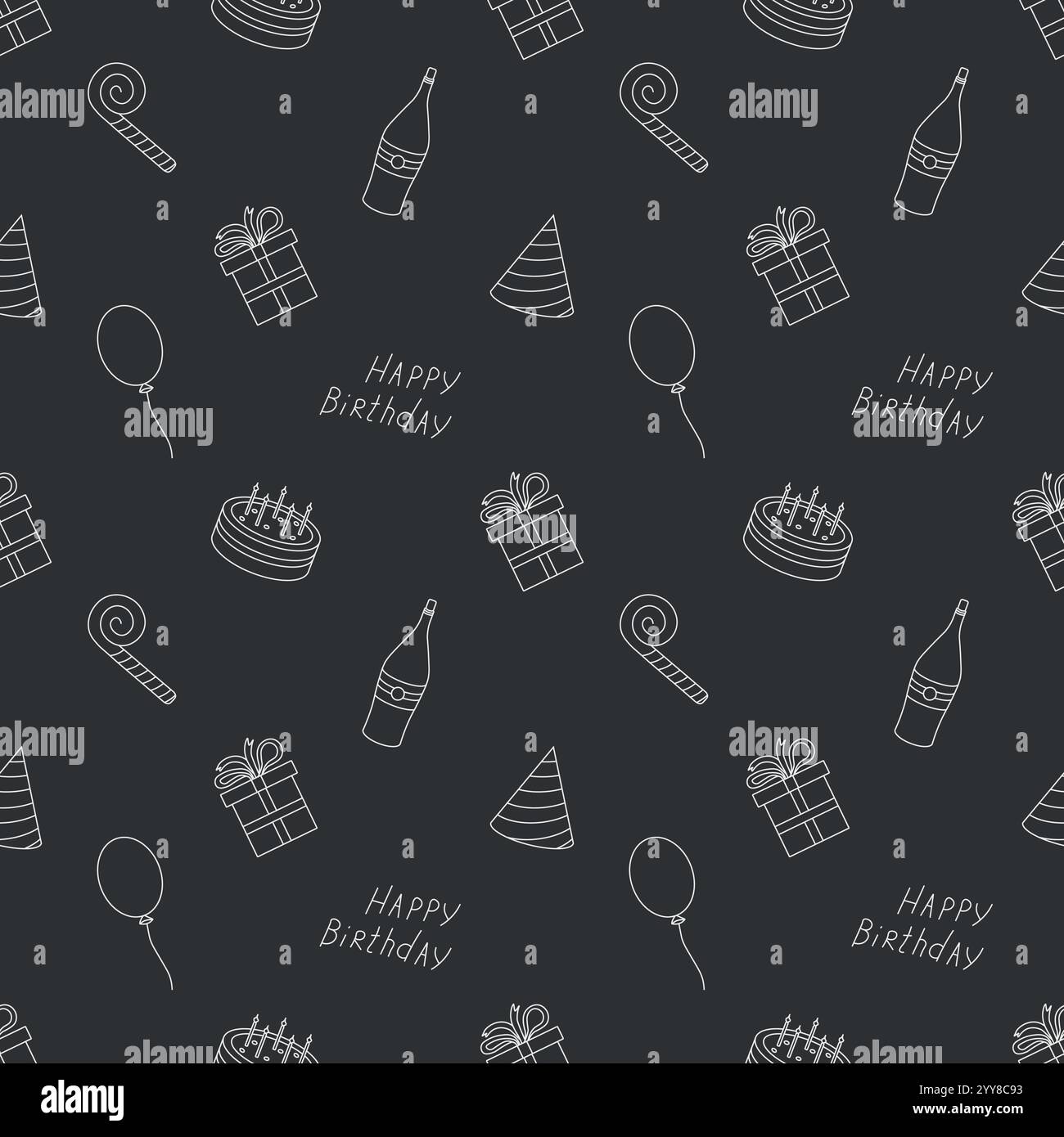 Happy birthday pattern. Seamless birthday background Stock Vector Image ...