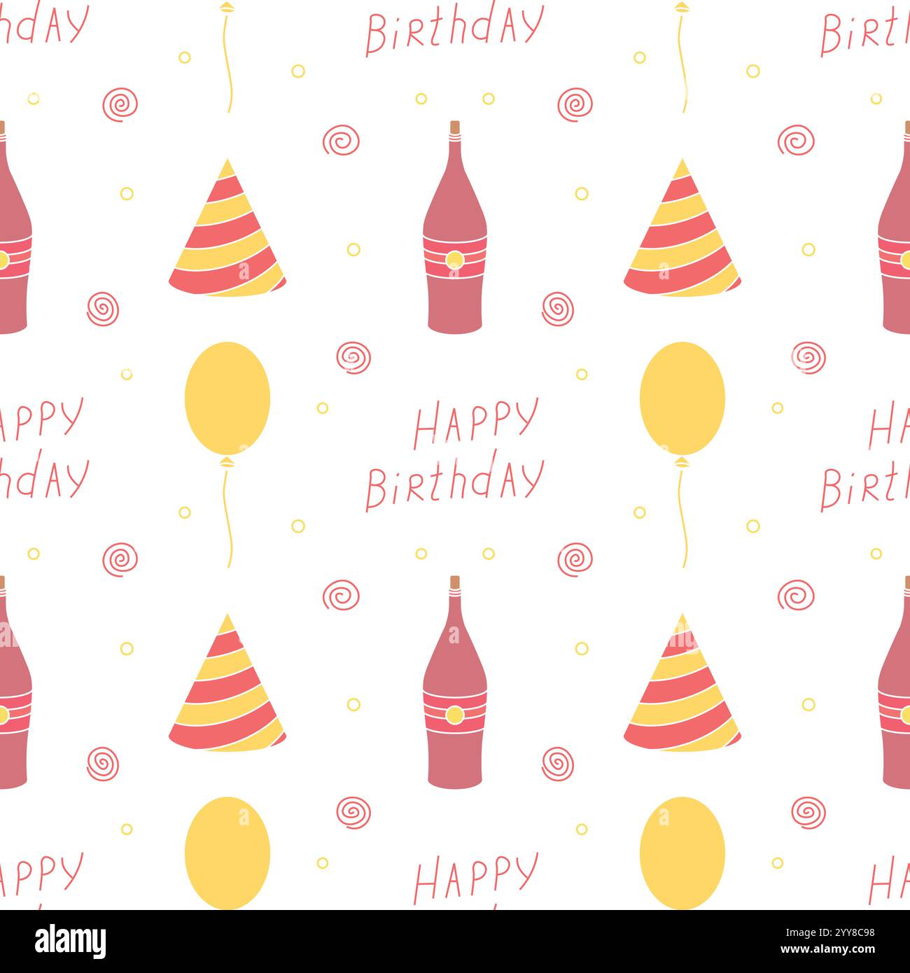 Happy birthday pattern. Seamless birthday background Stock Vector Image ...
