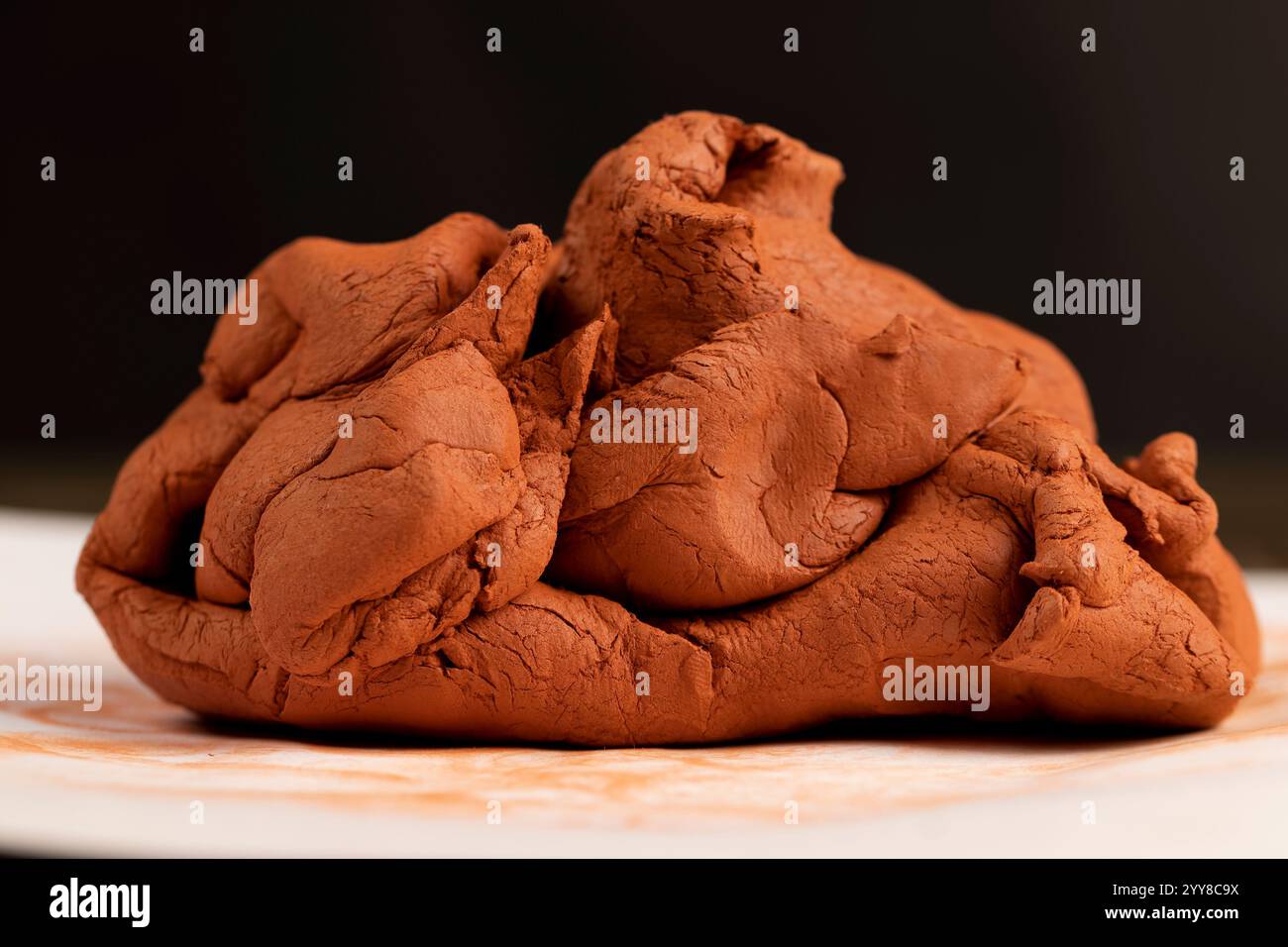 plastic clay for modeling closeup, a special paste with the addition of ...