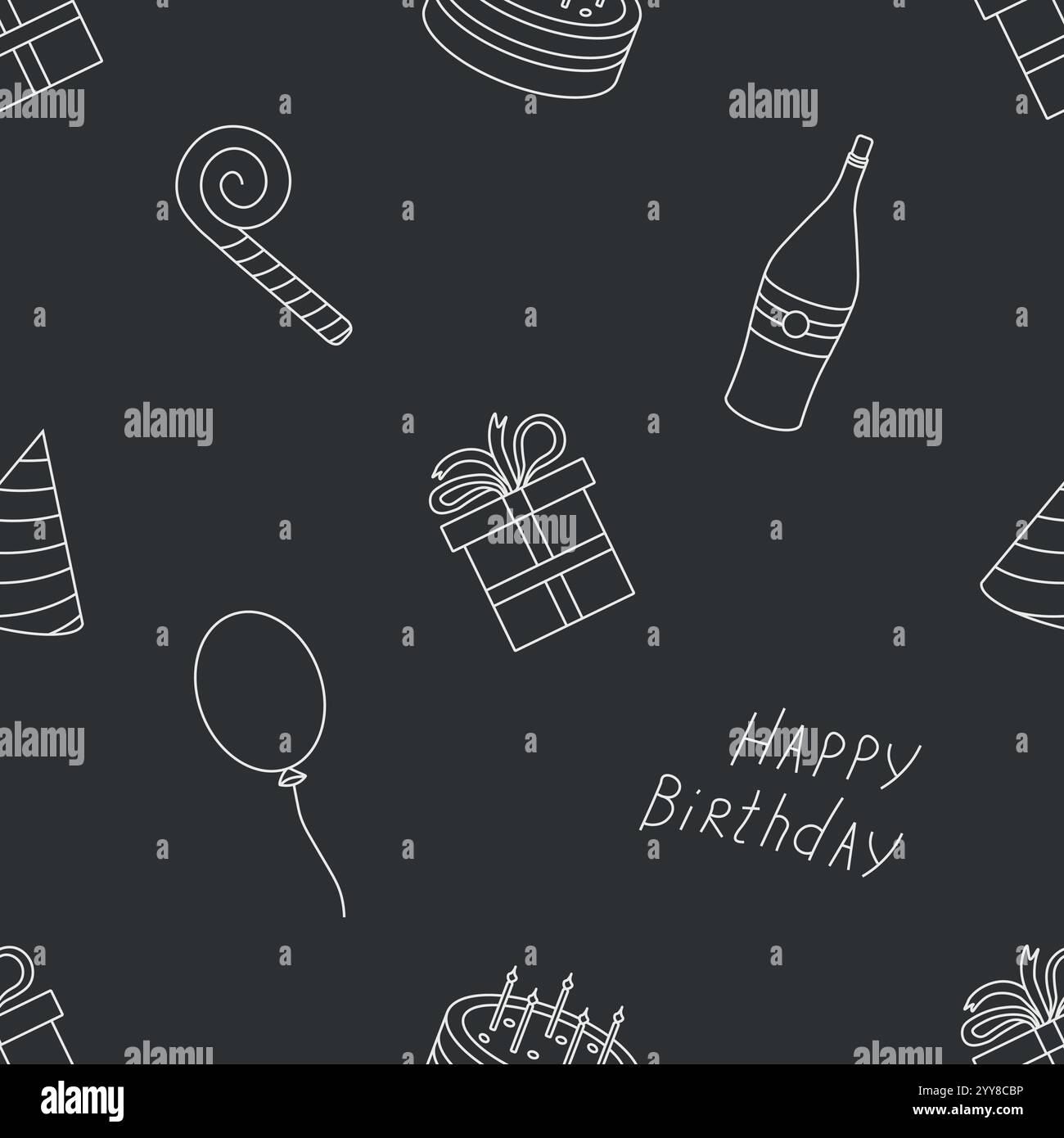 Happy birthday pattern. Seamless birthday background Stock Vector Image ...