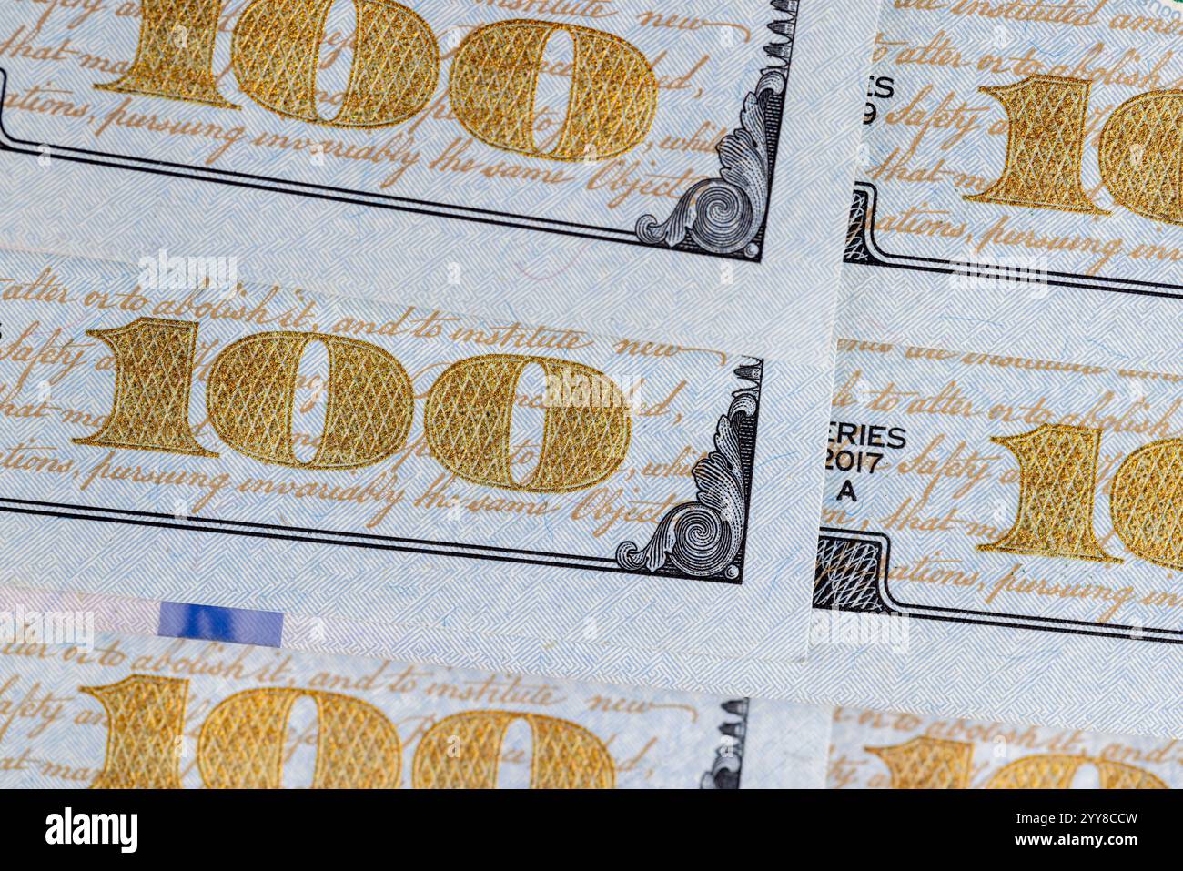 figure 1 hundred of the face value of genuine American dollars in close ...