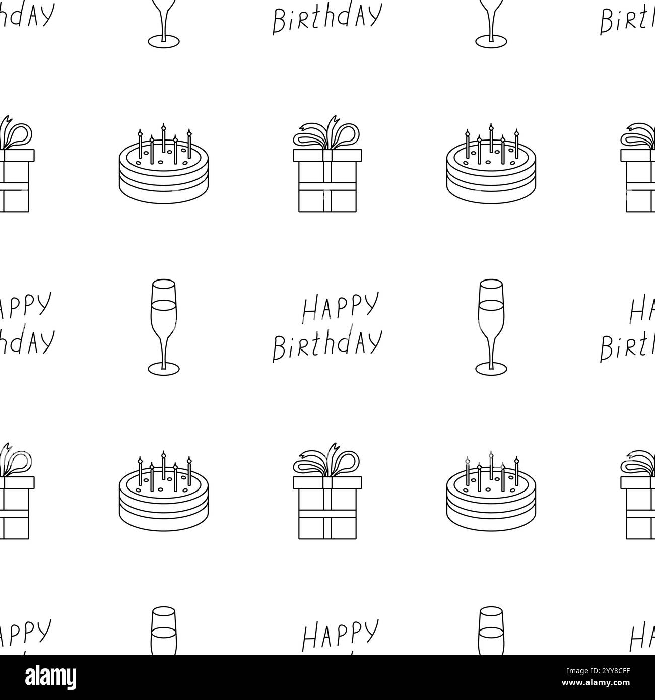 Happy birthday pattern. Seamless birthday background Stock Vector Image ...