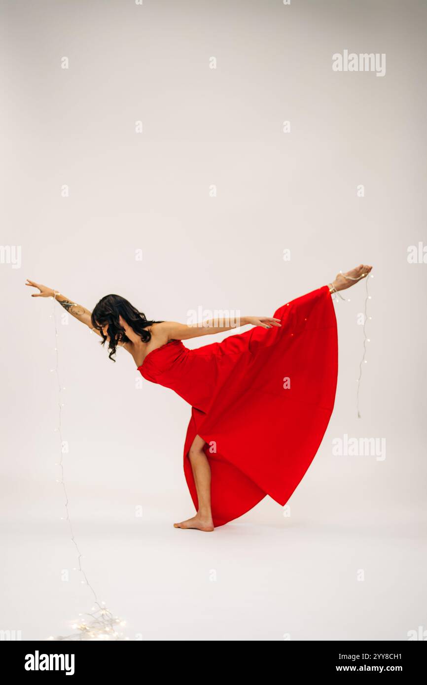 Woman balancing in extended hi-res stock photography and images - Alamy