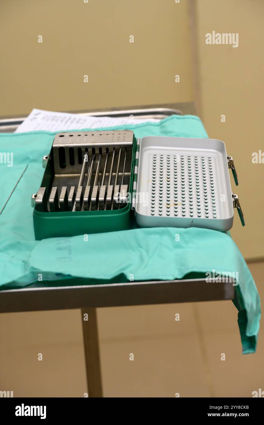 A set of surgical pins used is setting the bones of a birds and small ...