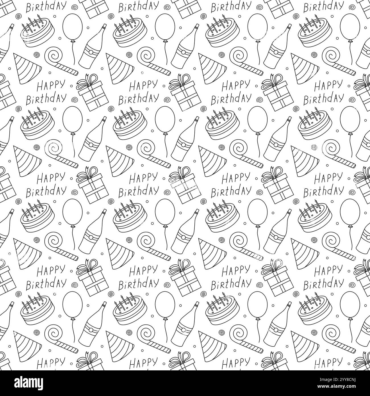 Happy birthday pattern. Seamless birthday background Stock Vector Image ...