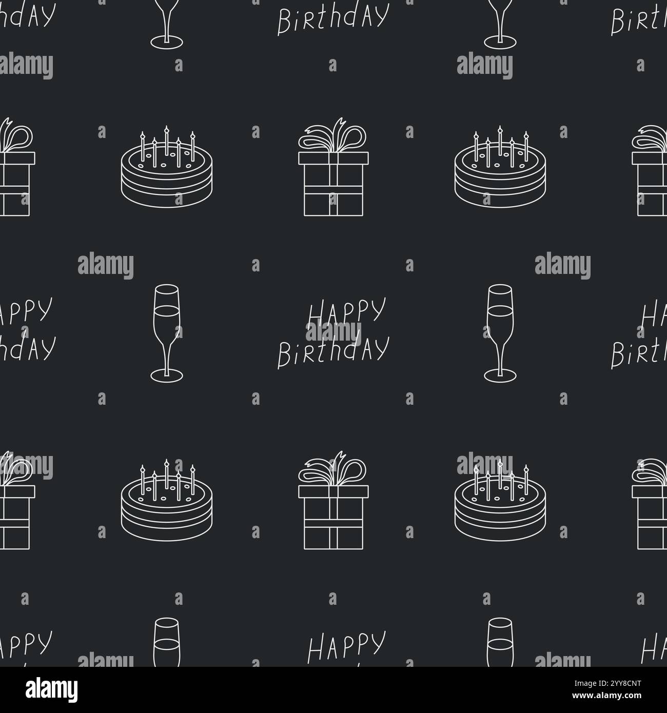 Happy birthday pattern. Seamless birthday background Stock Vector Image ...
