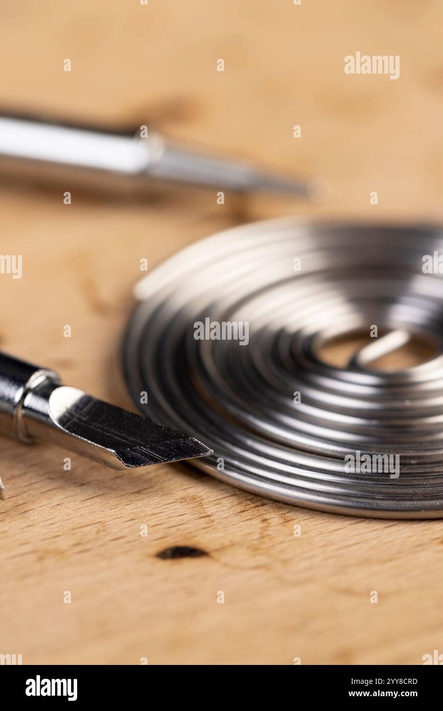 soft solder and soldering iron tips, twisted as a spring solder for ...