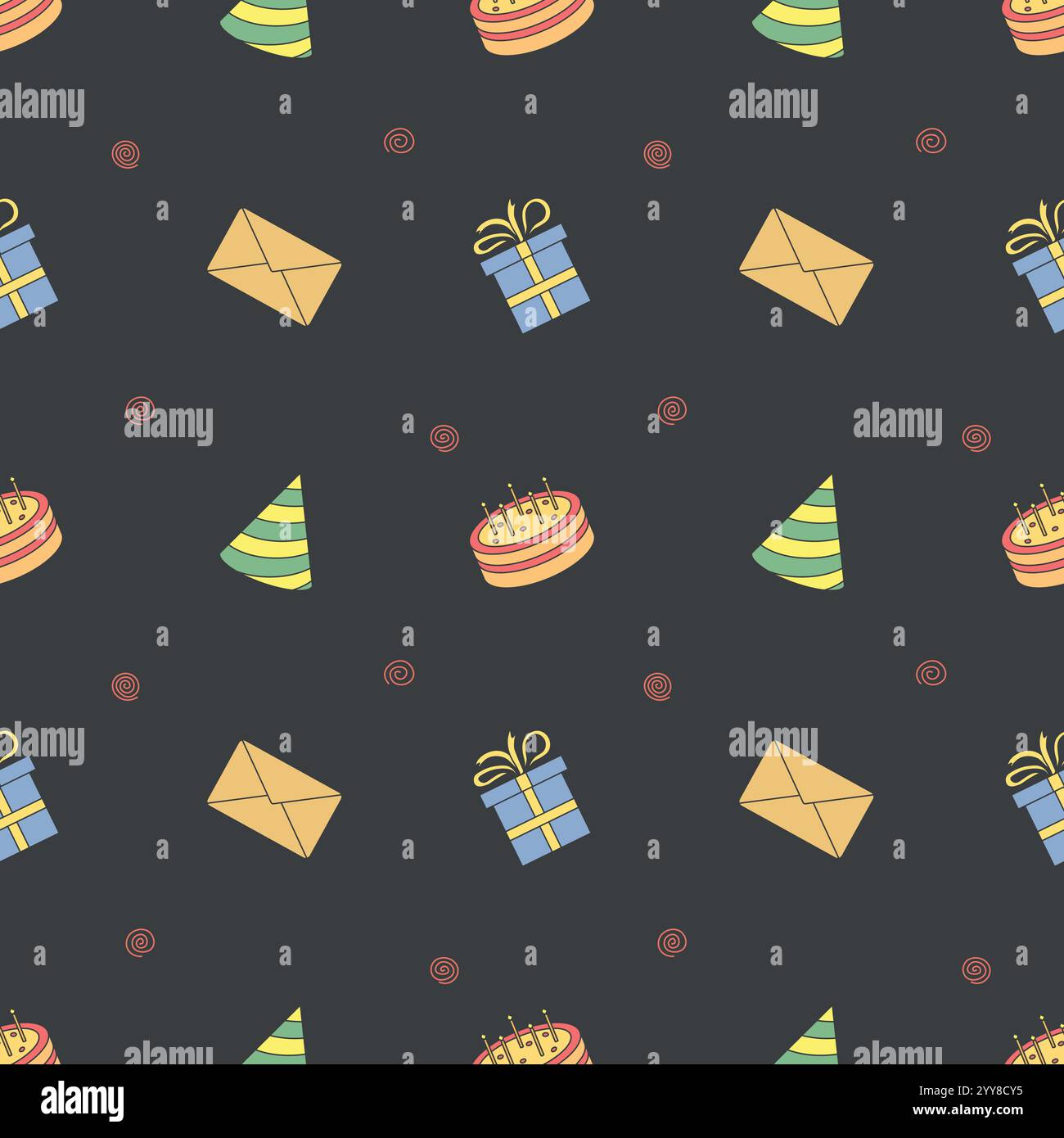 Happy birthday pattern. Seamless birthday background Stock Vector Image ...