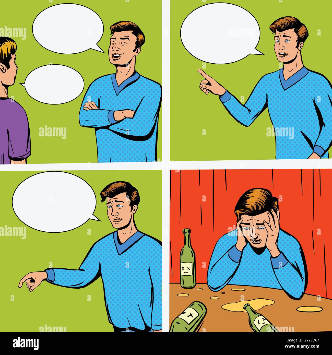 Comic strip with debate of two persons vector Stock Vector Image & Art ...