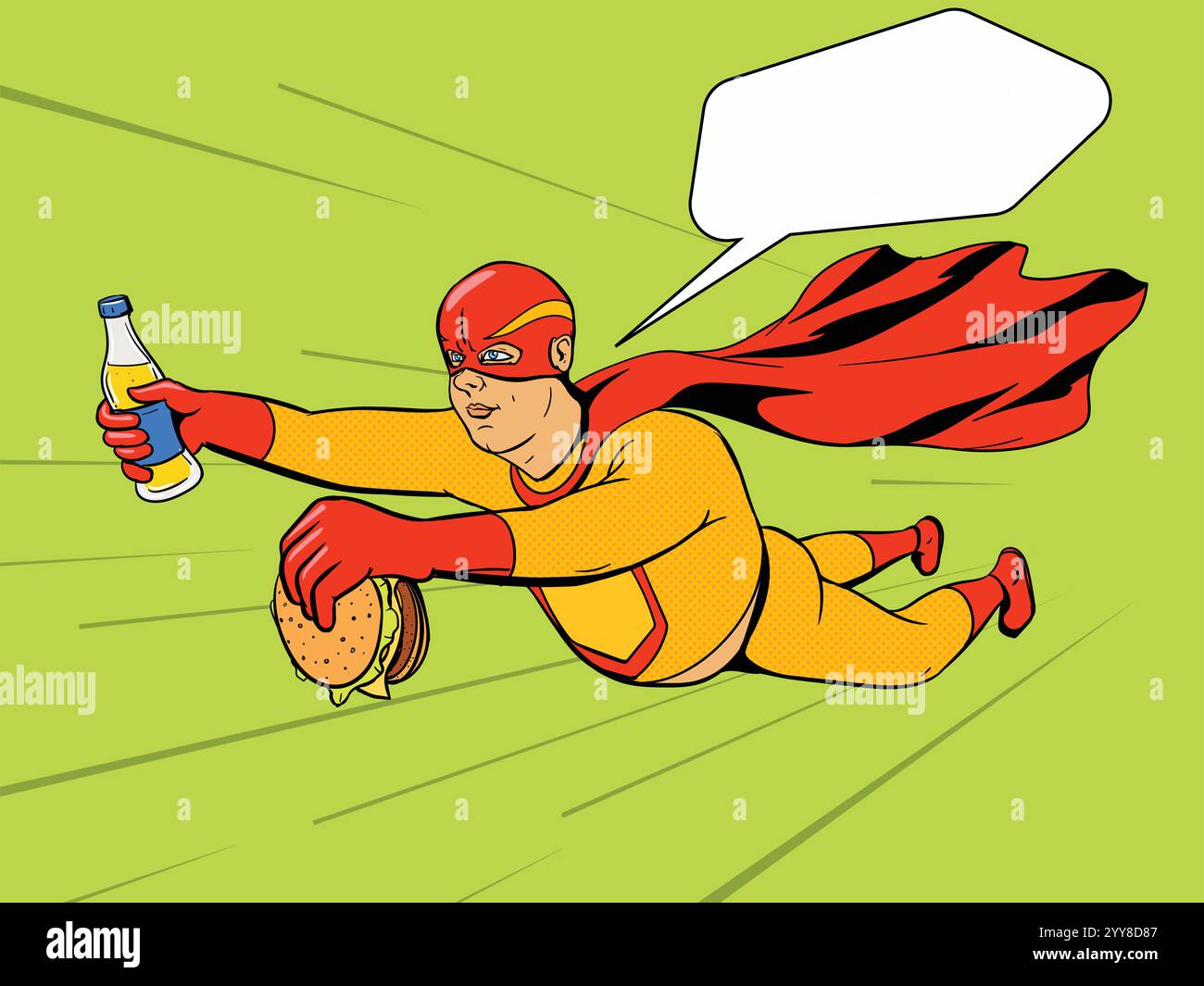 Superhero fat man and burger comic book vector Stock Vector Image & Art ...