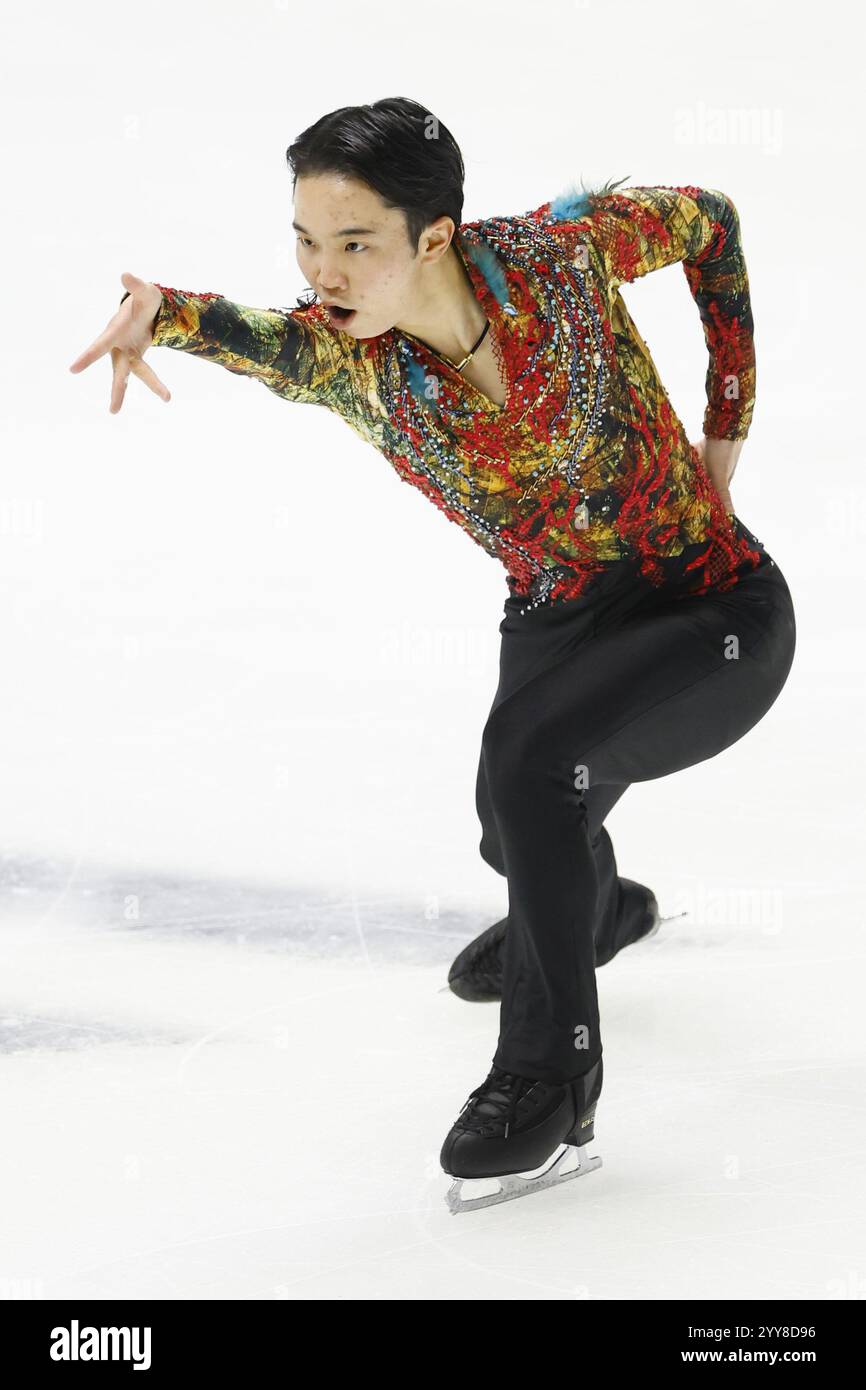 Kazuki Tomono performs in the men's short program at the national ...