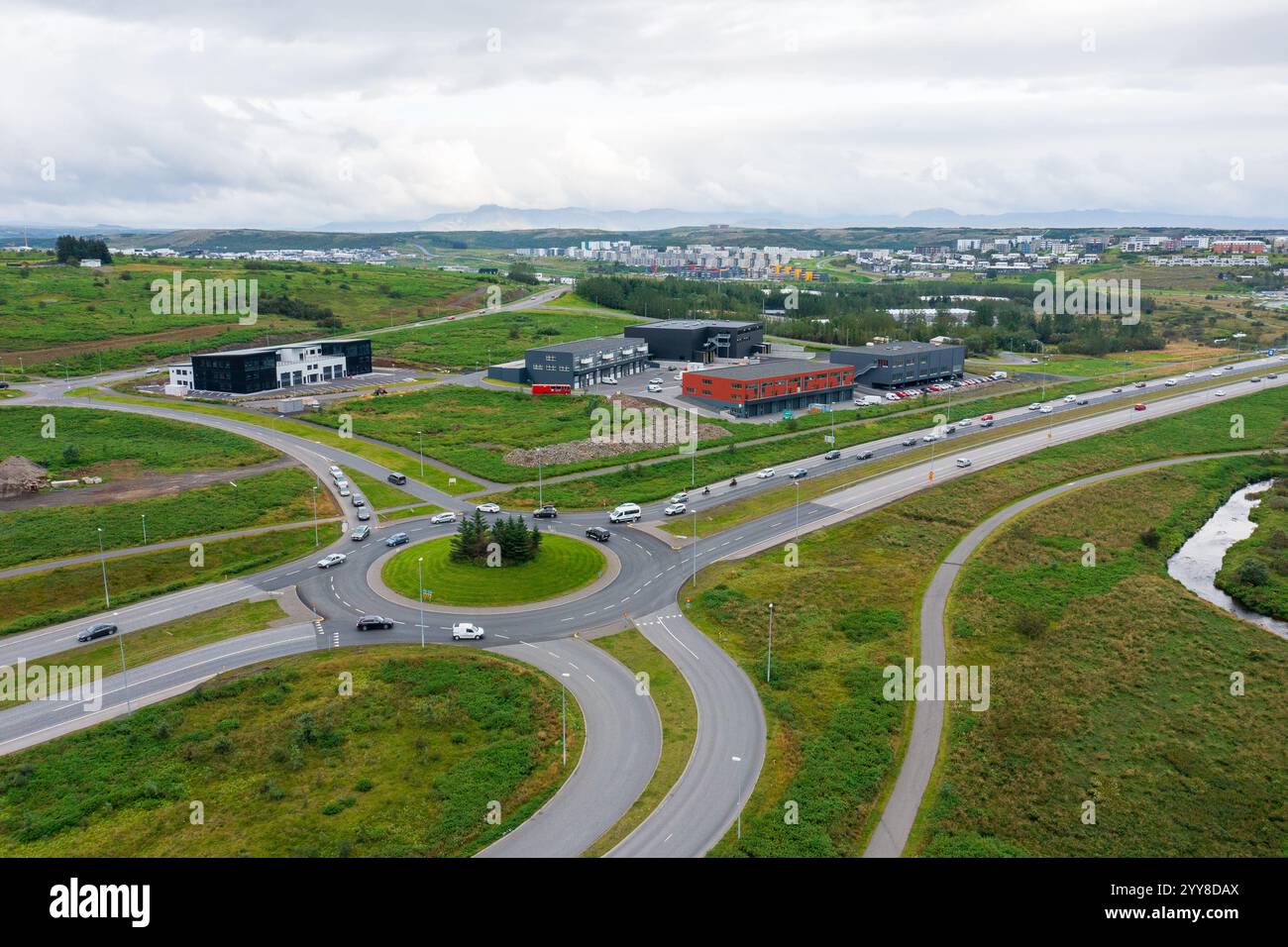 Urban roundabout in Reykjavik, Iceland Stock Photo - Alamy