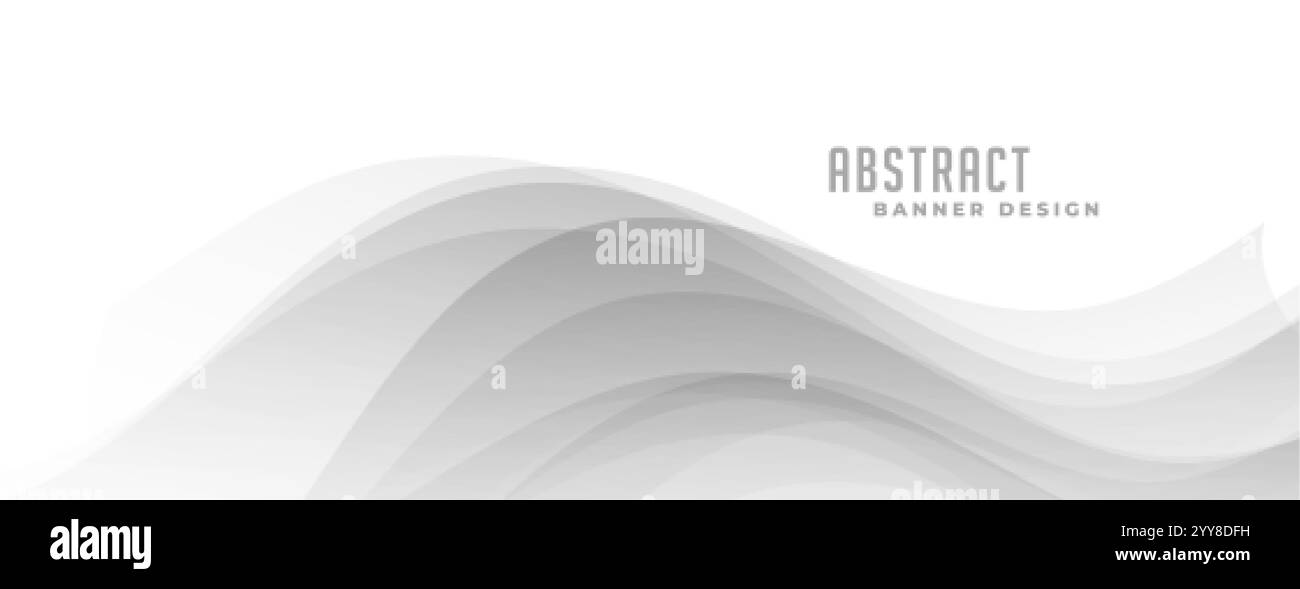 stylish grey wavy smooth banner design Stock Vector Image & Art - Alamy