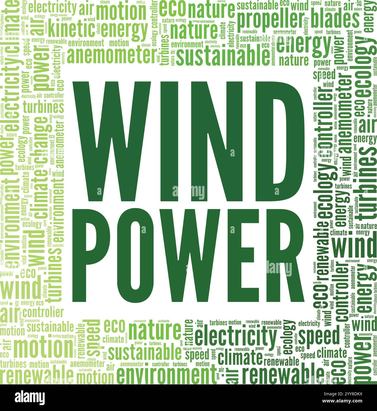 Wind Power word cloud conceptual design isolated on white background ...