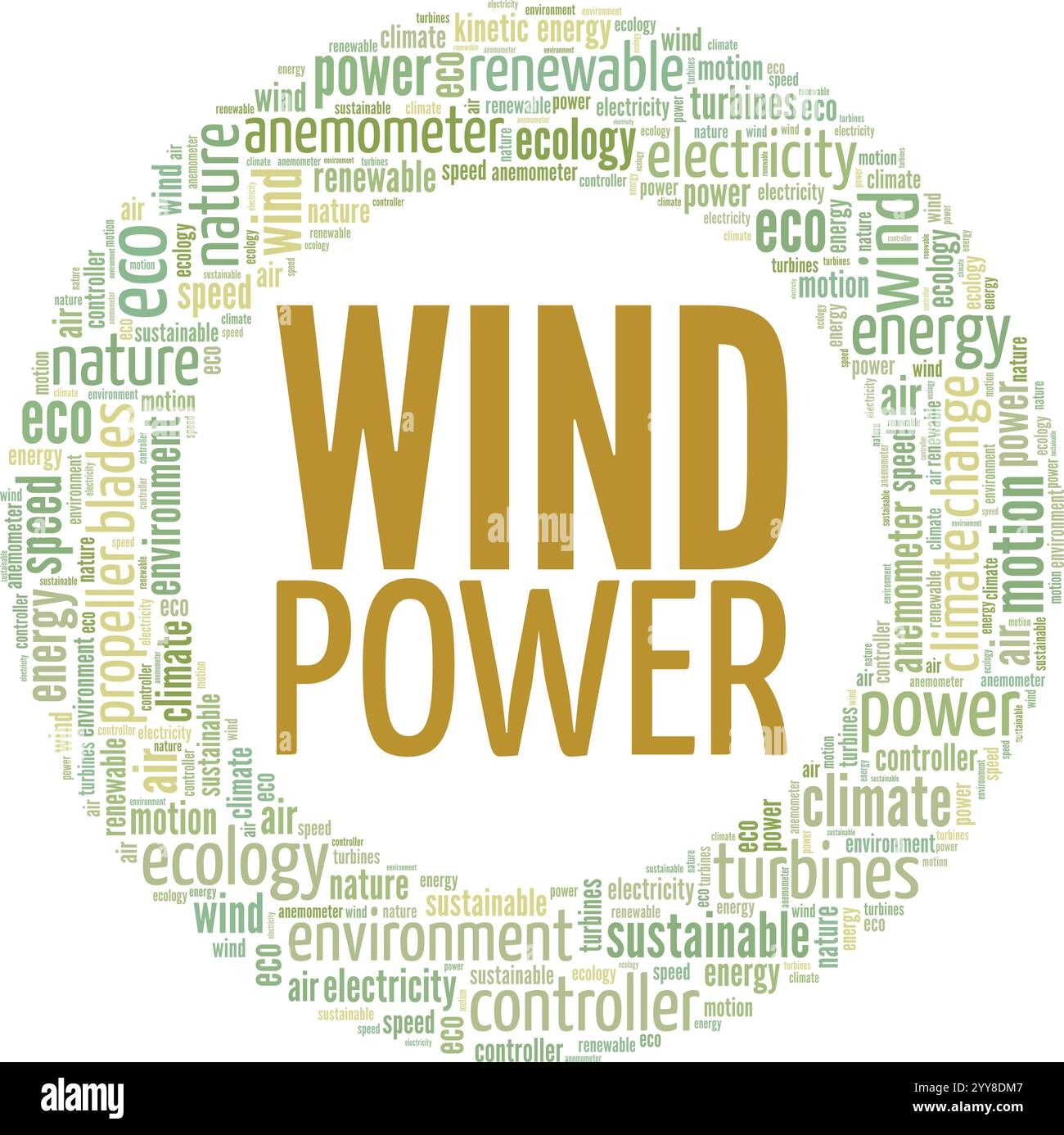 Wind Power word cloud conceptual design isolated on white background ...