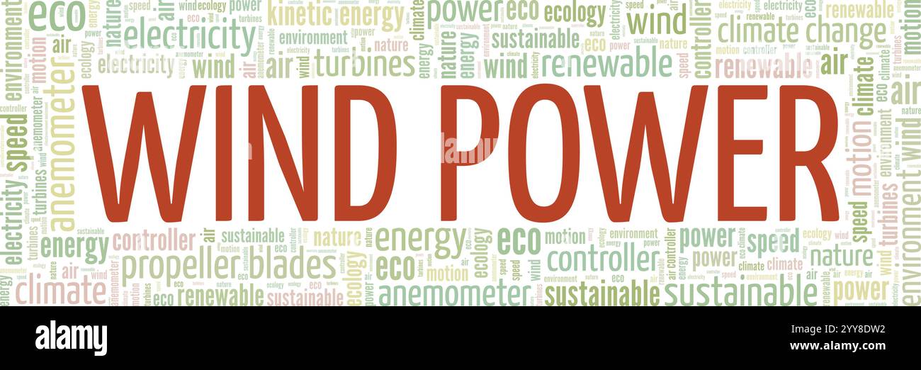 Wind Power word cloud conceptual design isolated on white background ...